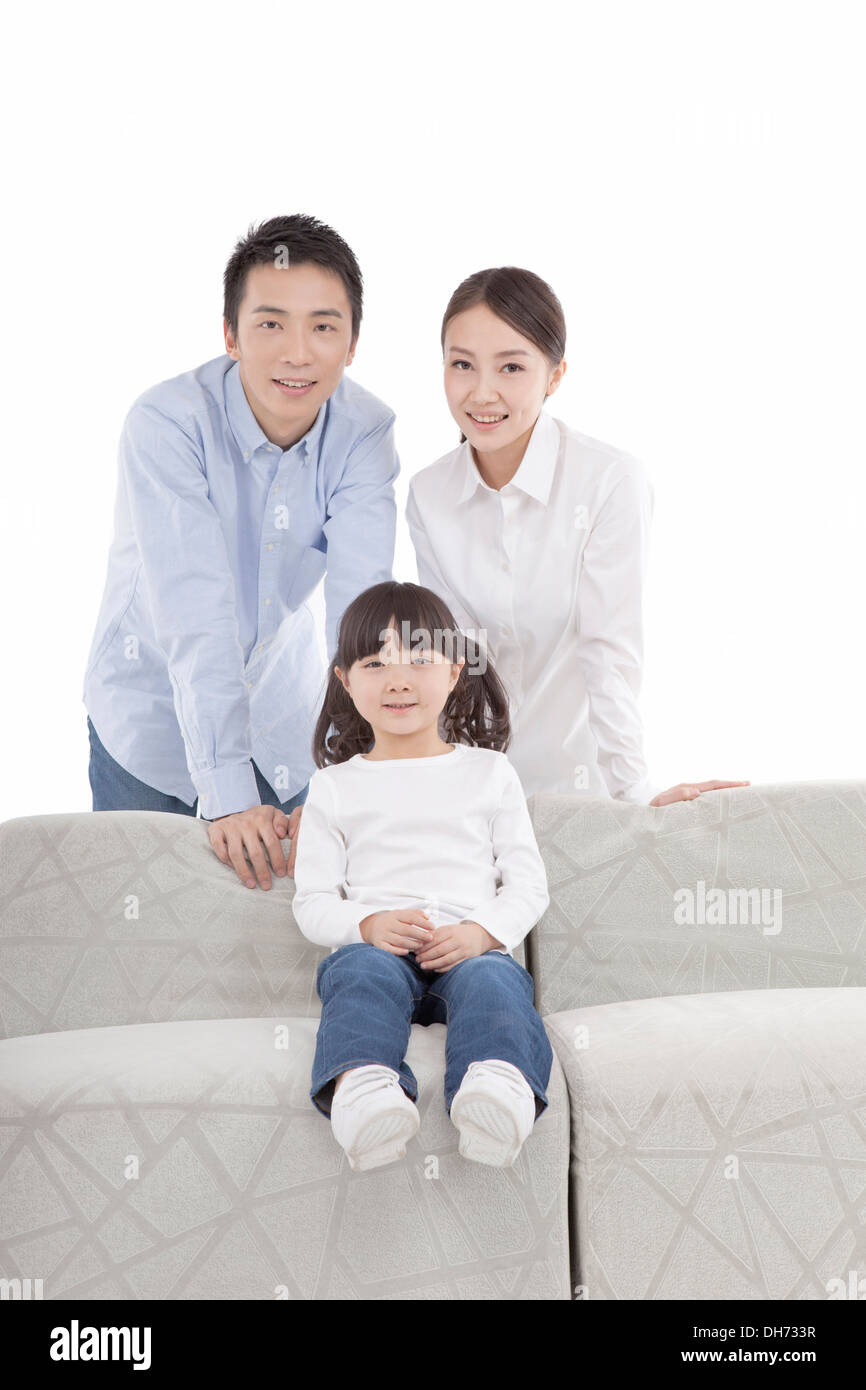 The happy life of A family of three Stock Photo - Alamy