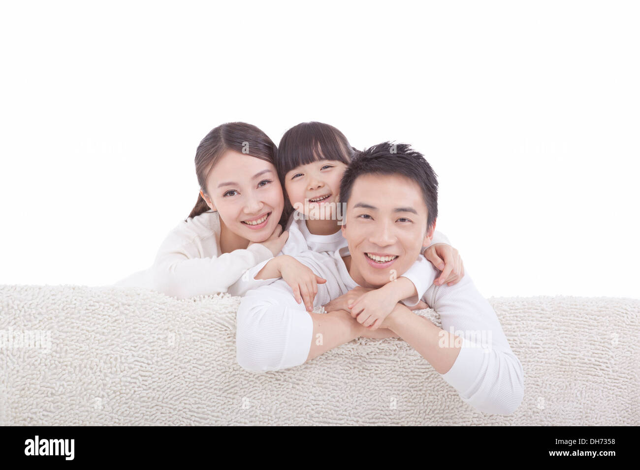 The happy life of A family of three Stock Photo - Alamy