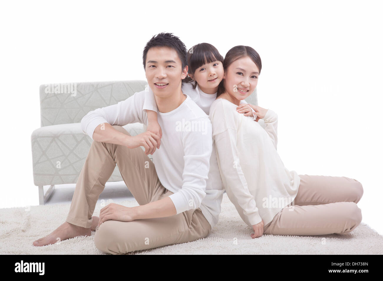 The happy life of A family of three Stock Photo - Alamy