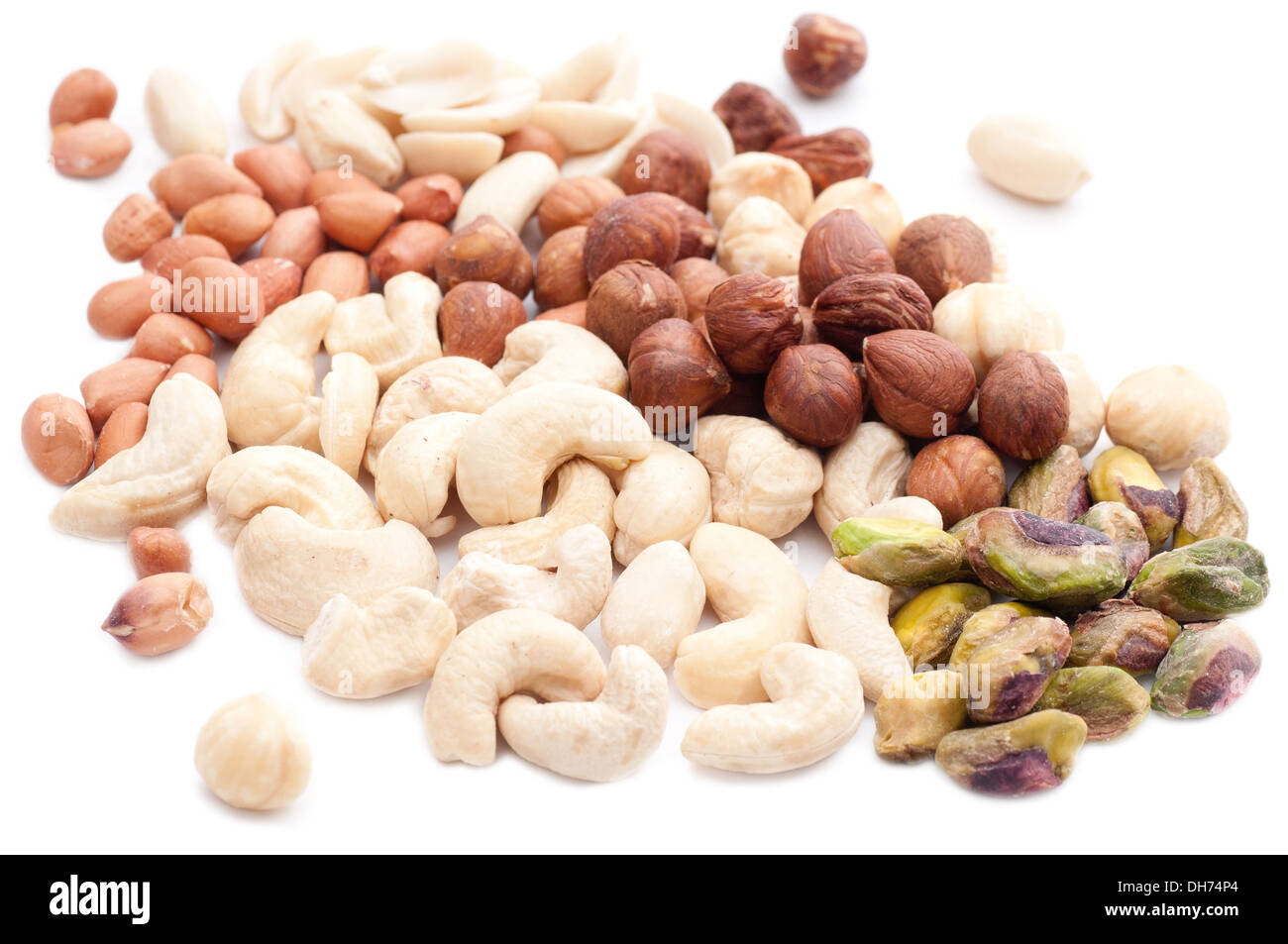Mixed nuts on white background Stock Photo - Alamy