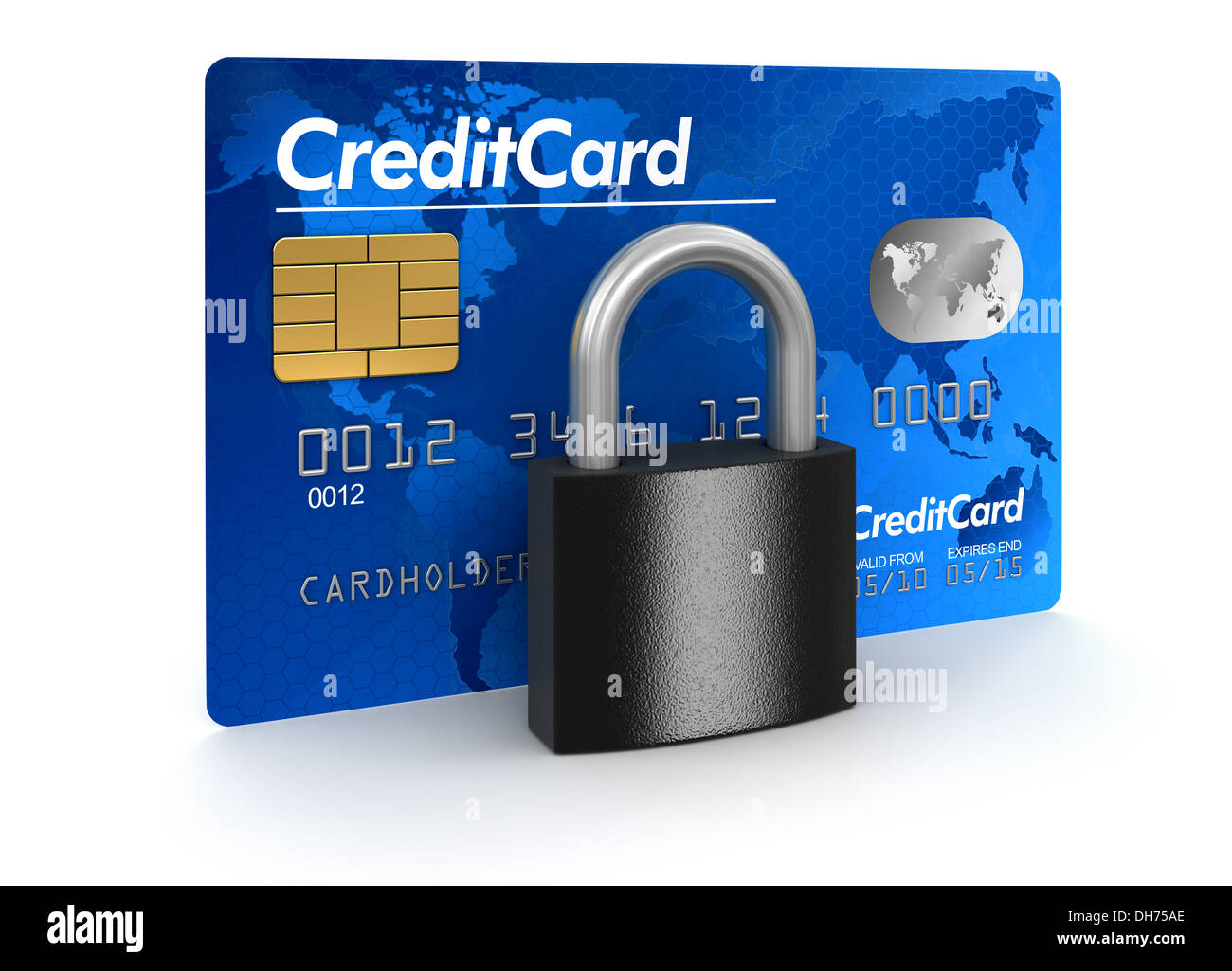 Credit Card and lock (clipping path included Stock Photo - Alamy