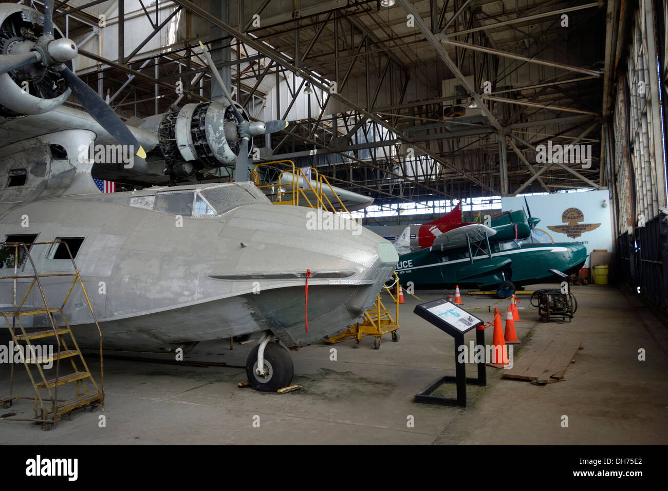 Airplane restoration at Gateway National park in Brooklyn NY Stock ...