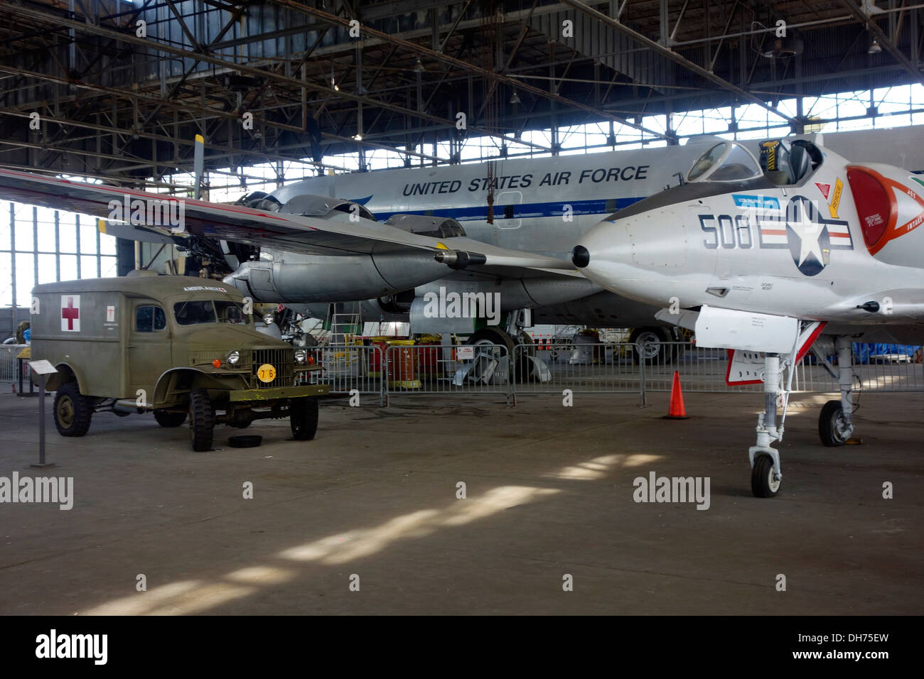 Airplane restoration at Gateway National park in Brooklyn NY Stock ...