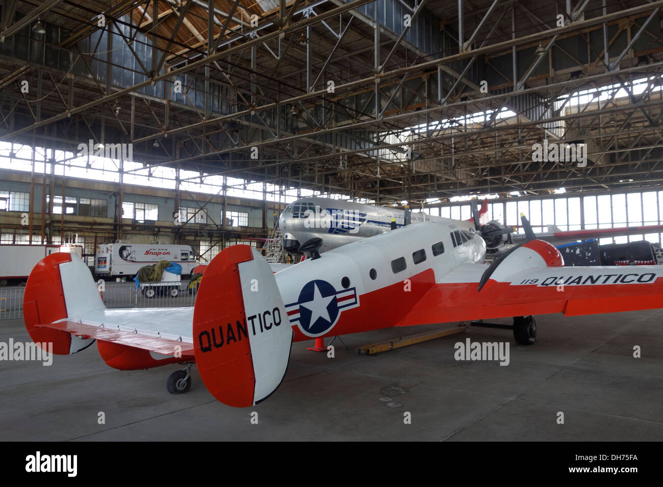 Airplane restoration at Gateway National park in Brooklyn NY Stock ...