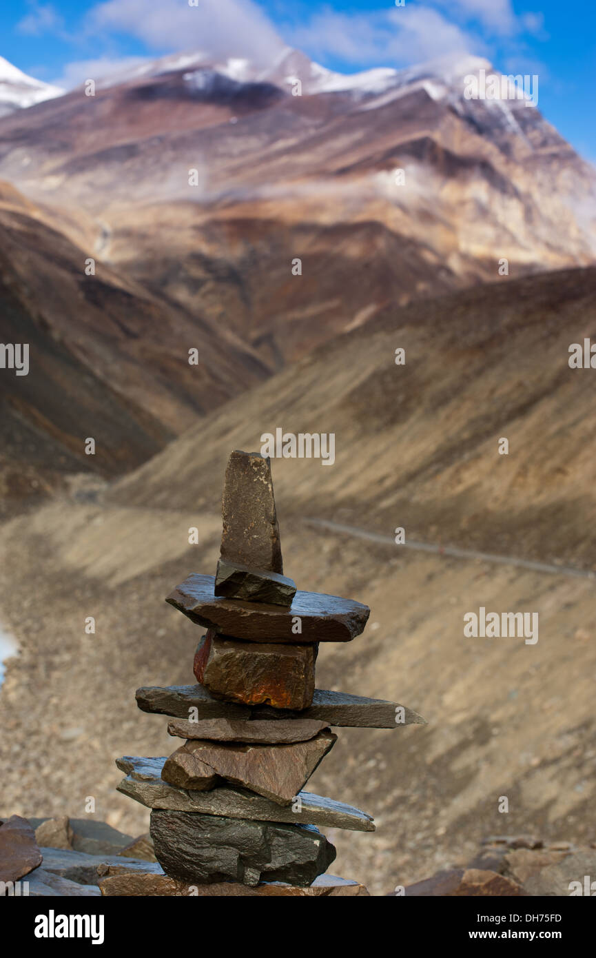 Buddhist stone pyramid at Suraj Vishal Taal Lake at Manali - Leh ...