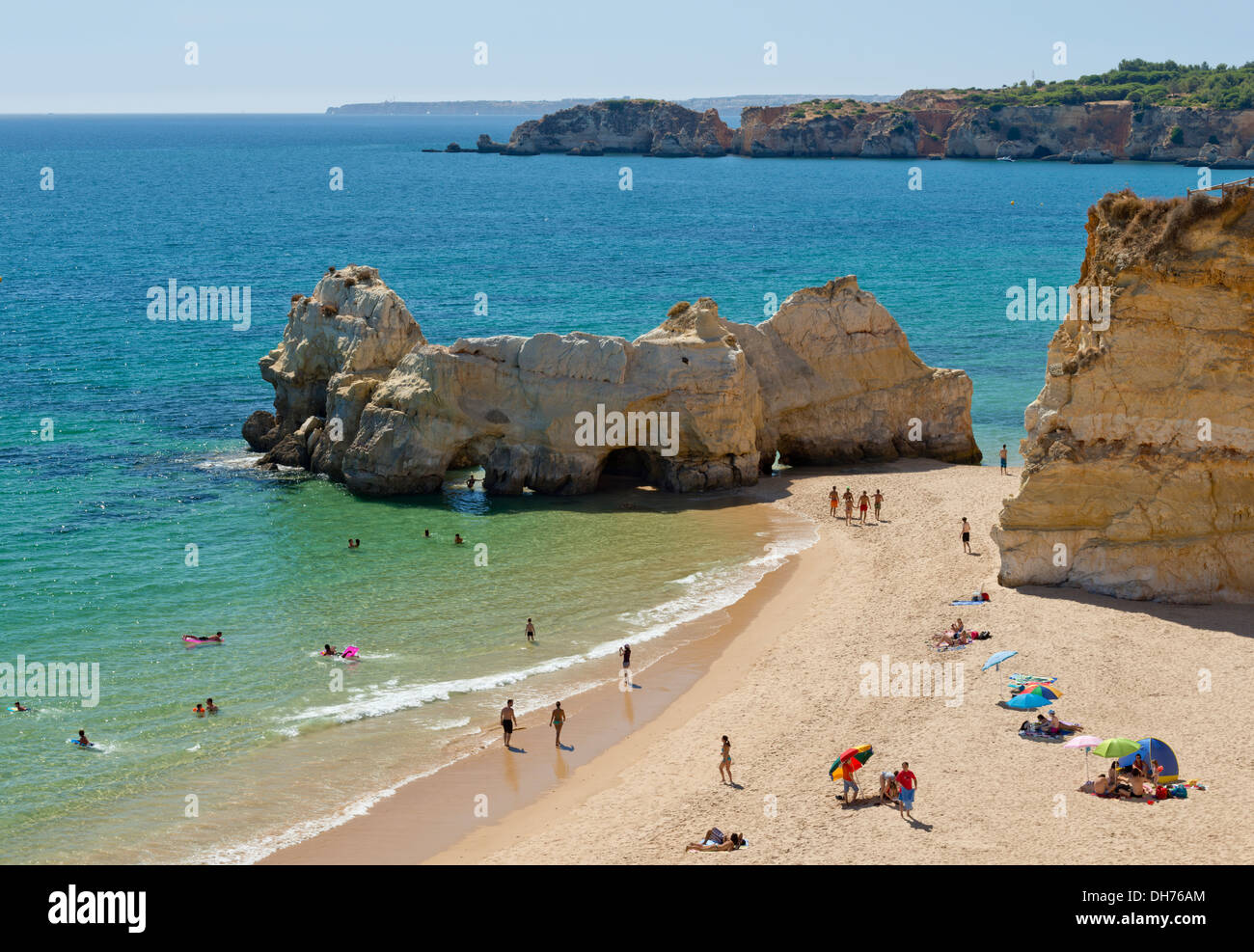 Portugal, the Algarve, Praia da Rocha rock formations on the beach ...