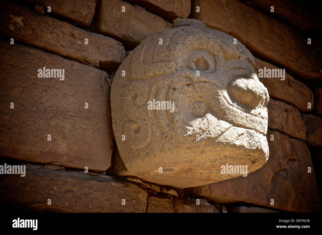 Tenon Head at Chavin de Huantar, Ancash province, Peru Stock Photo - Alamy