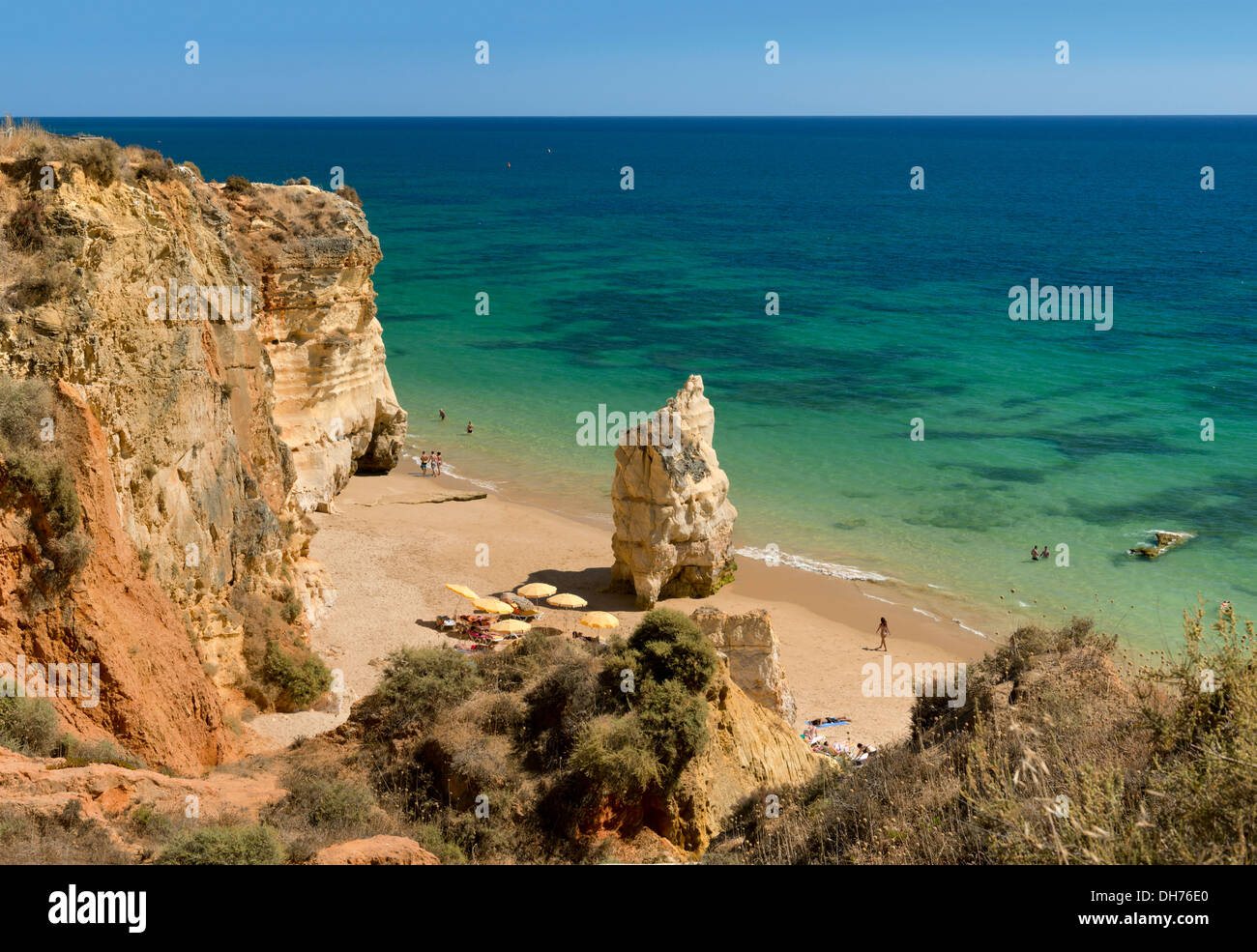 Portugal, the Algarve, Praia da Rocha rock formation on the beach Stock ...