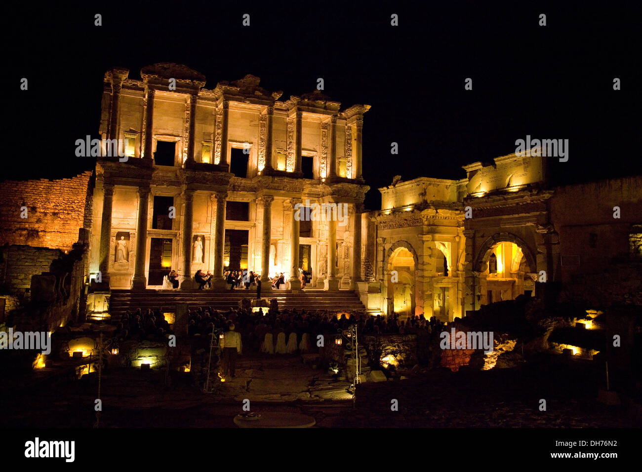 Library of celsus night hi-res stock photography and images - Alamy
