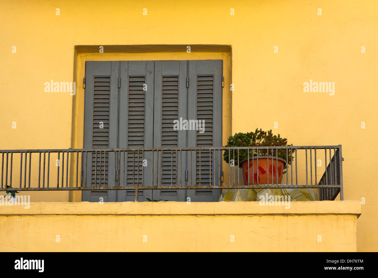 Shutters old greek balcony hi-res stock photography and images - Alamy