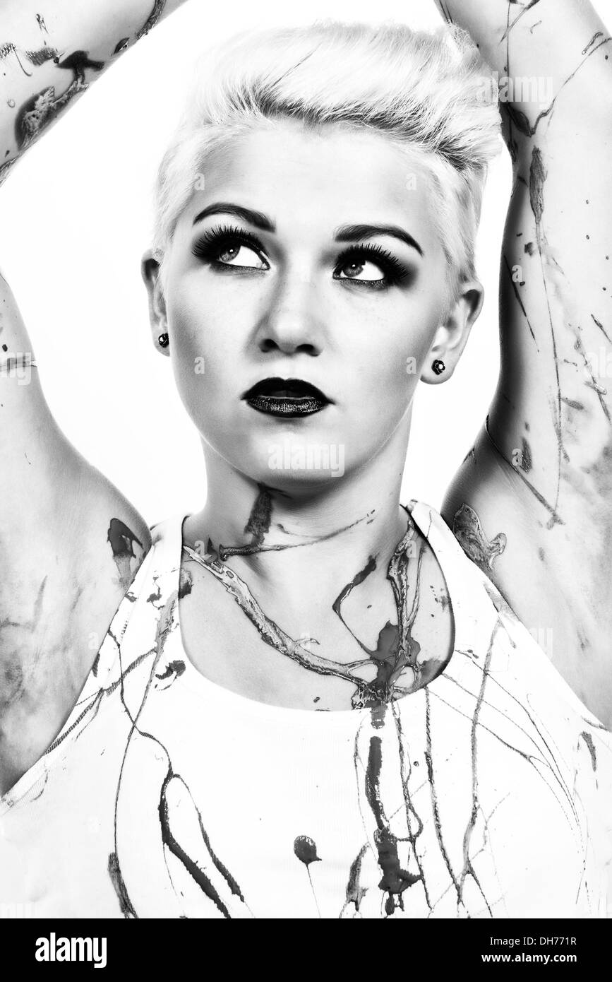 Miley Cyrus Black And White New Hair