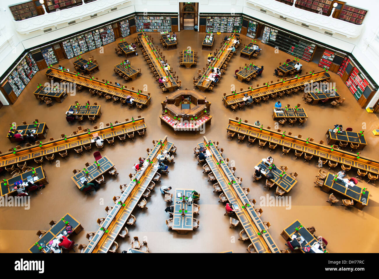 Looking down on the La Trobe Reading Room in the State Library of ...