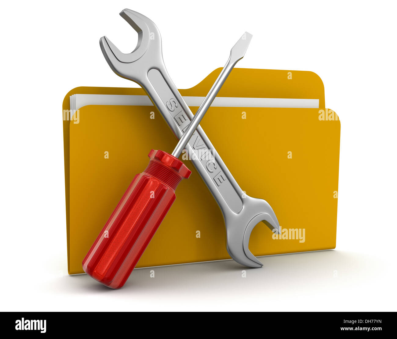 Folder and Tools (clipping path included Stock Photo - Alamy