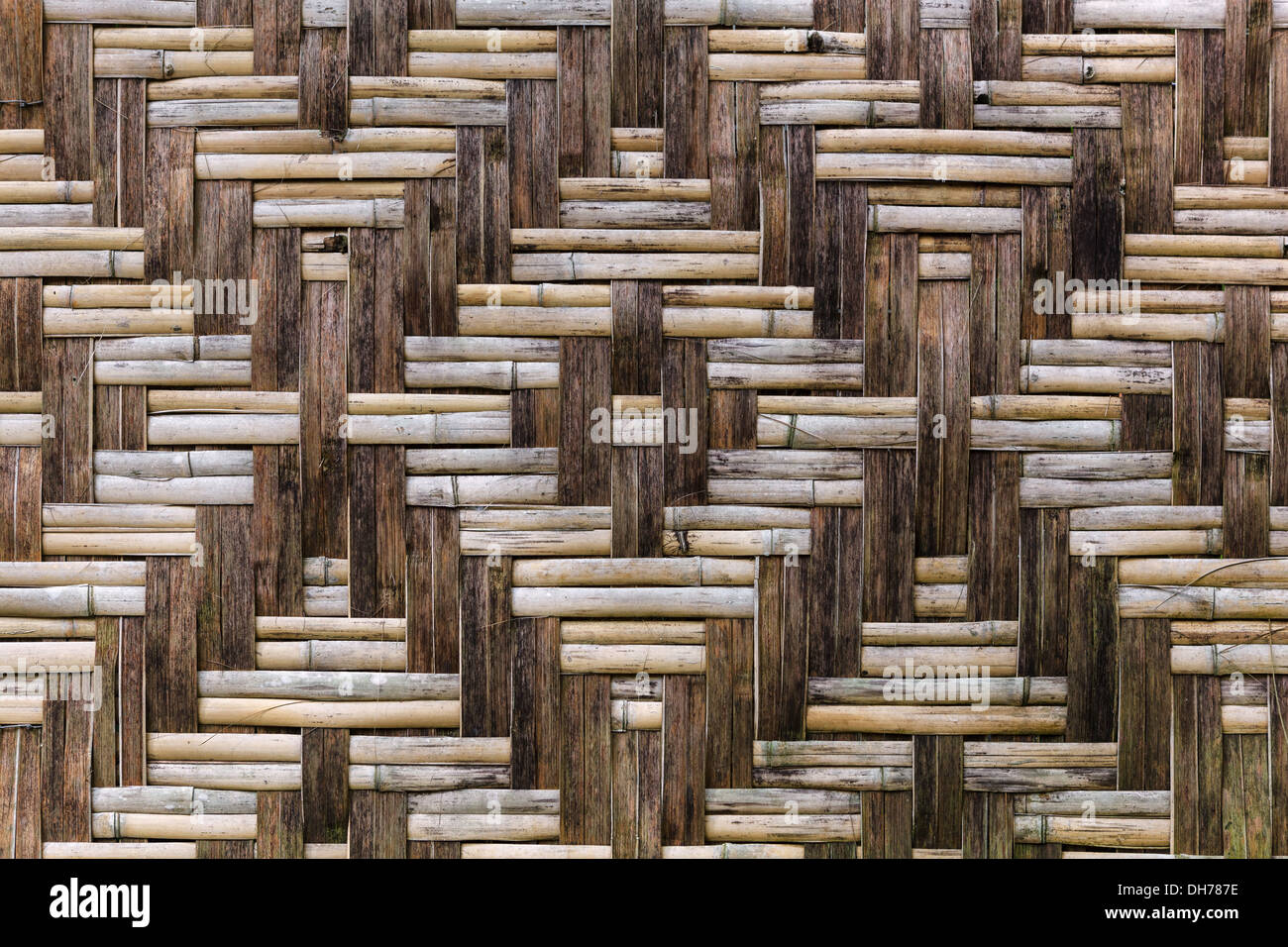 Straw and wooden fence with a beautiful ornament - outdoor Stock Photo ...