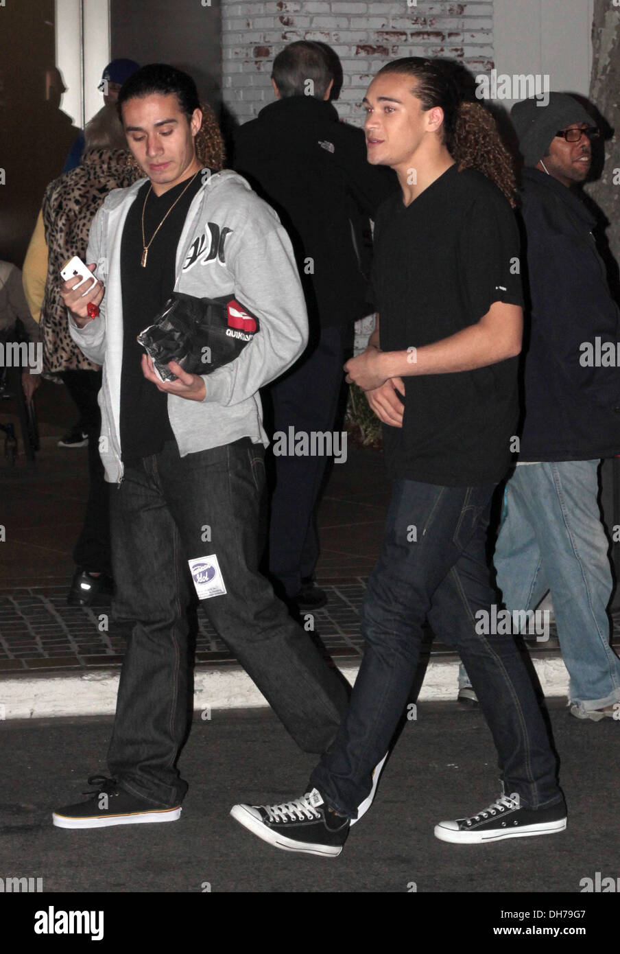 Deandre Brackensick and his brother shop at Grove in Hollywood Los Angeles California - 15.03.12 ...