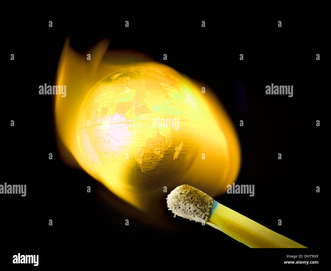 Earth planet fire burn burning concept heat hi-res stock photography ...