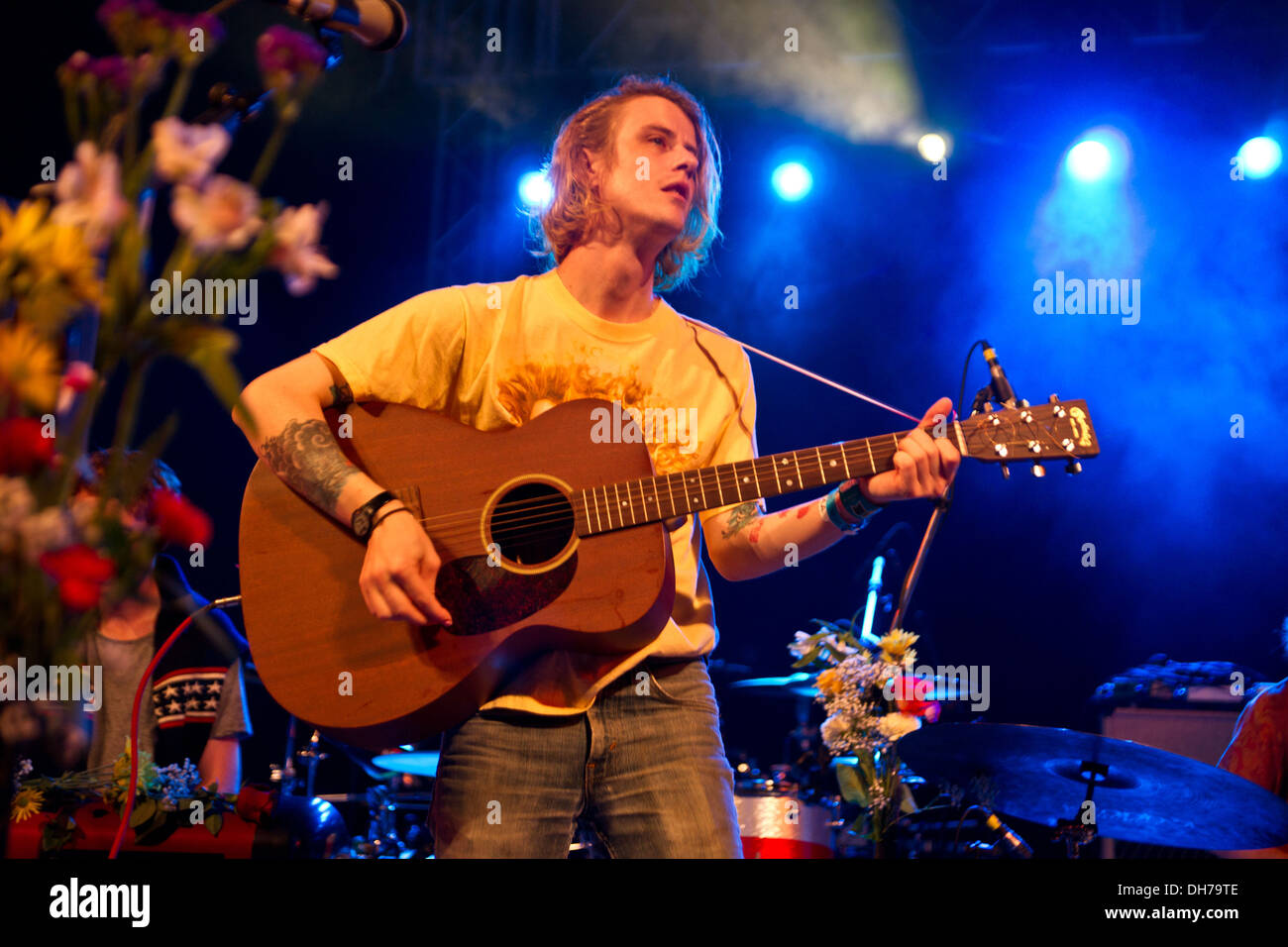 Christopher Owens of band Girls performing live at Stubbs BBQ during ...