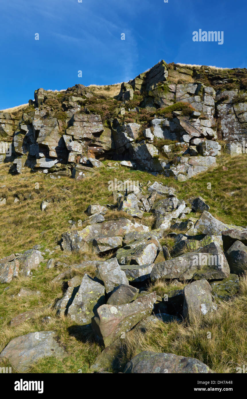 Gritstone Rock formation in the Peak District National Park, England ...
