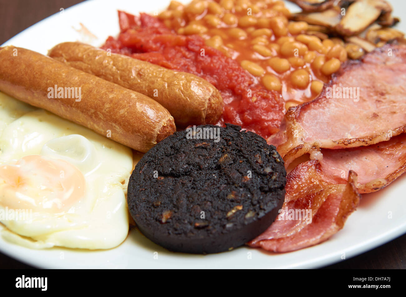 Classic Full English cooked Breakfast with Toast and Coffee Stock Photo ...