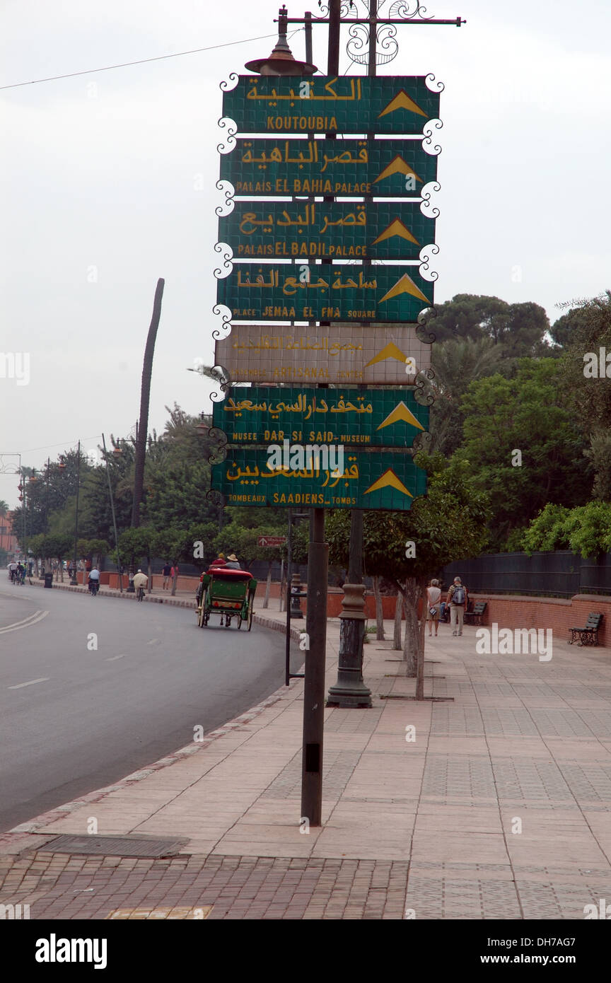 Signs in Marrakesh, Morocco Stock Photo - Alamy
