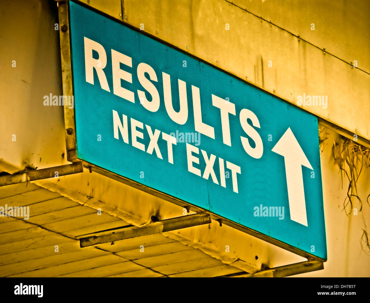 A Notice Board On A National Highway Showing Results Next Exit, Concept ...