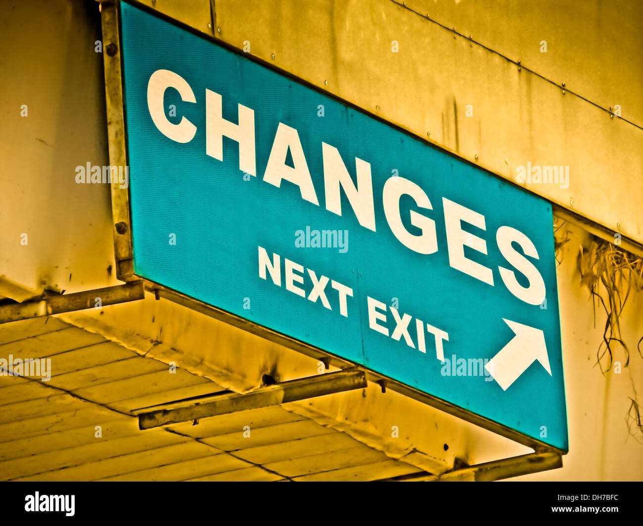 A Notice Board On A National Highway Showing Changes Next Exit, Concept ...