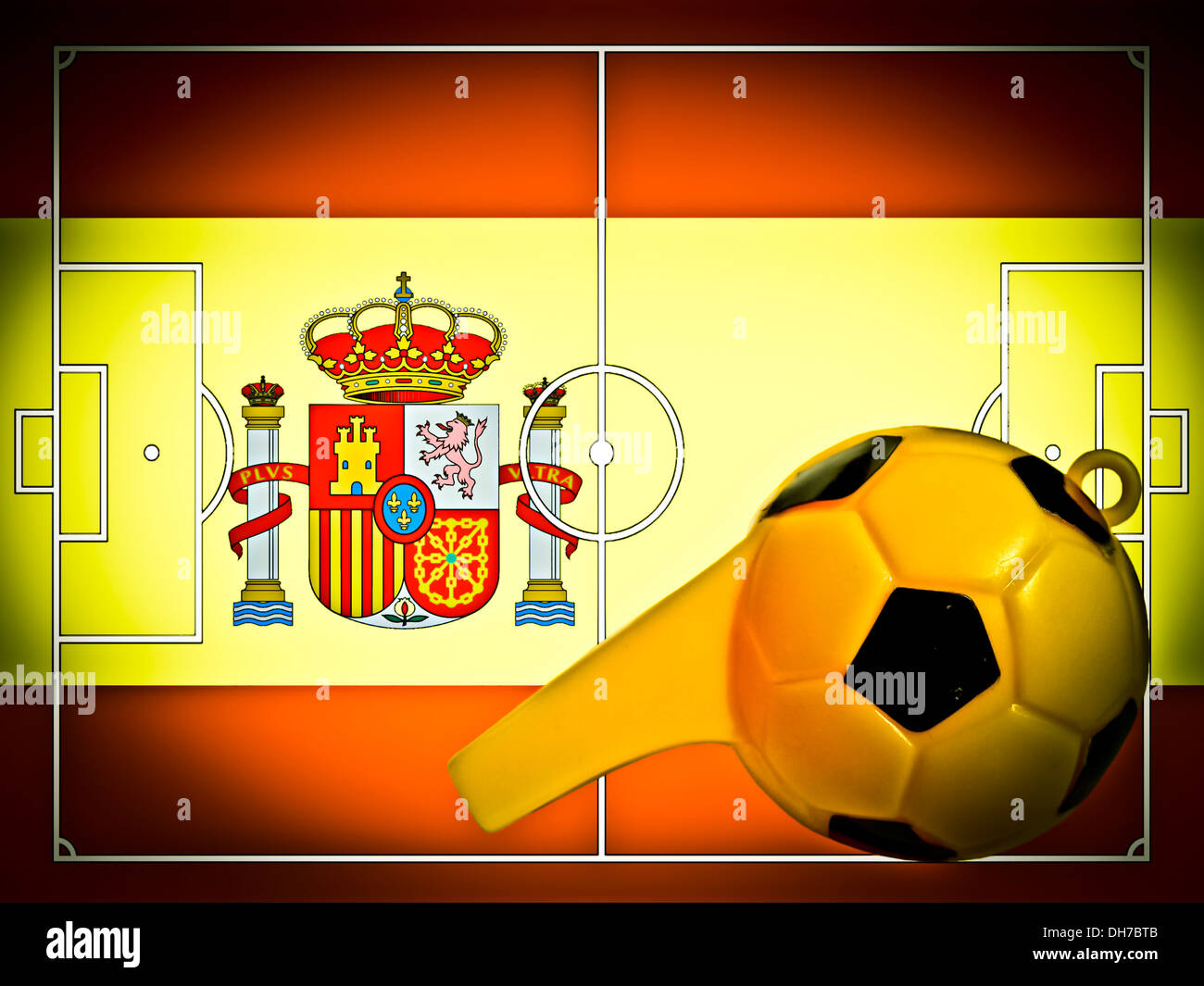Soccer field Spain flag illustration, Concept Stock Photo - Alamy