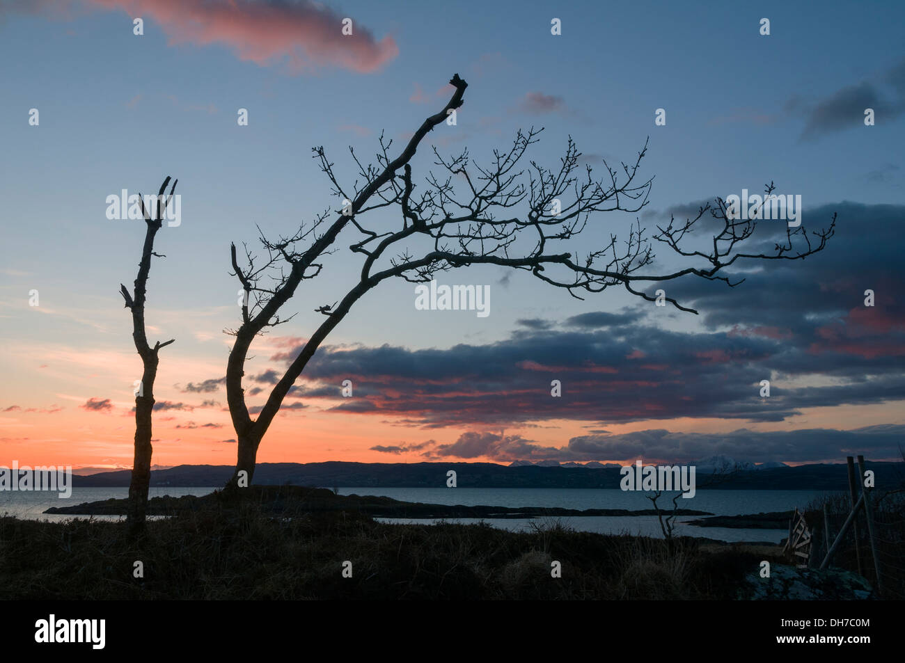 Sunset over the Sound of Sleat, from Airor on the Knoydart Peninsula ...