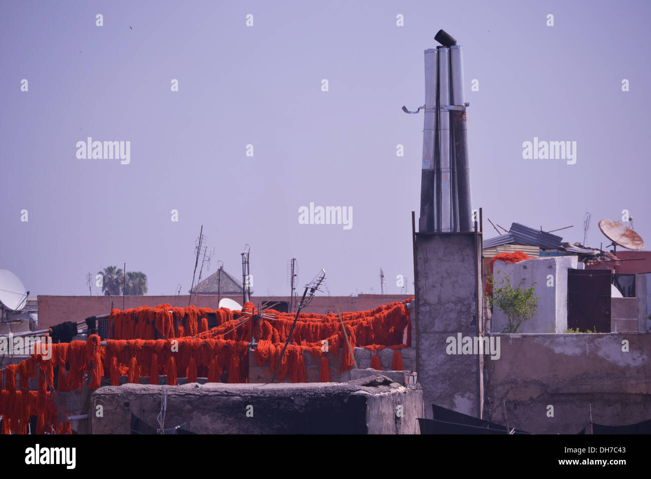 Marrakech skyline taken from a rooftop in the late afternoon Stock ...