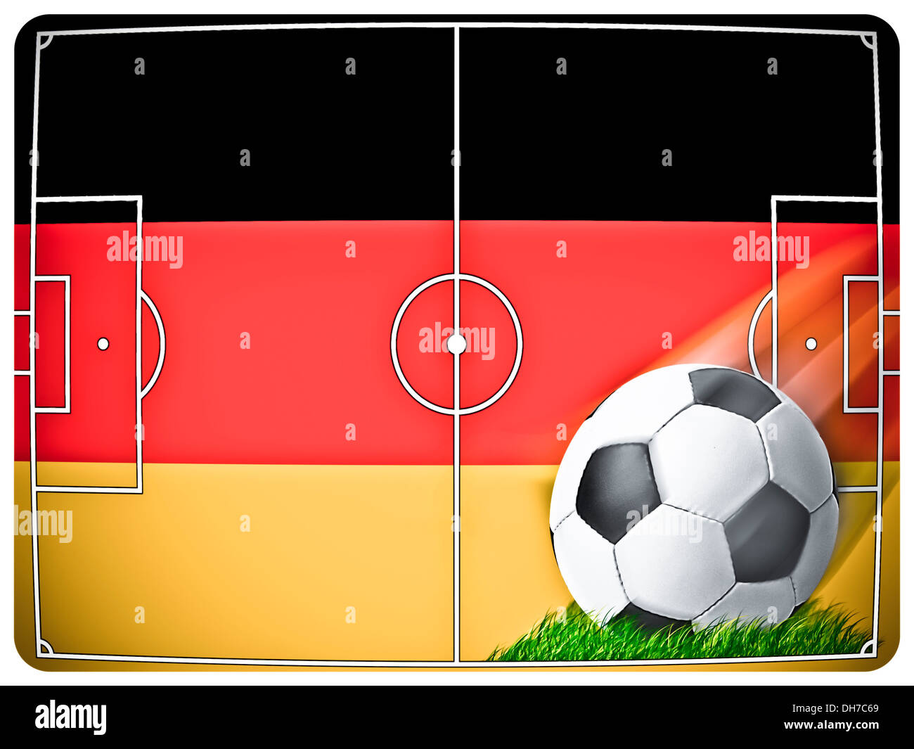 Soccer field German flag illustration Stock Photo - Alamy
