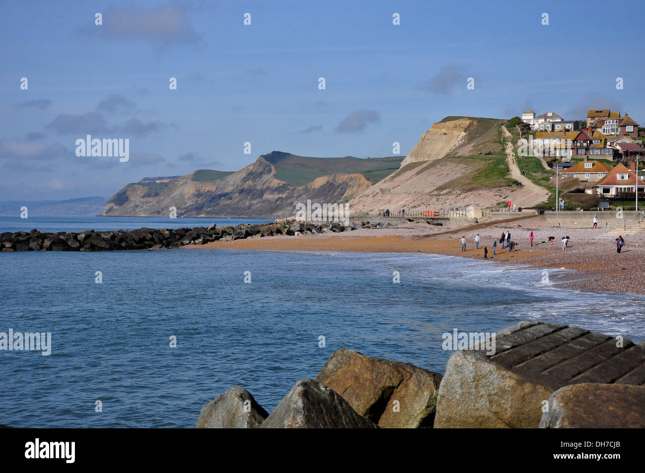 A view of the Jurassic Coast at West Bay Dorset Stock Photo - Alamy
