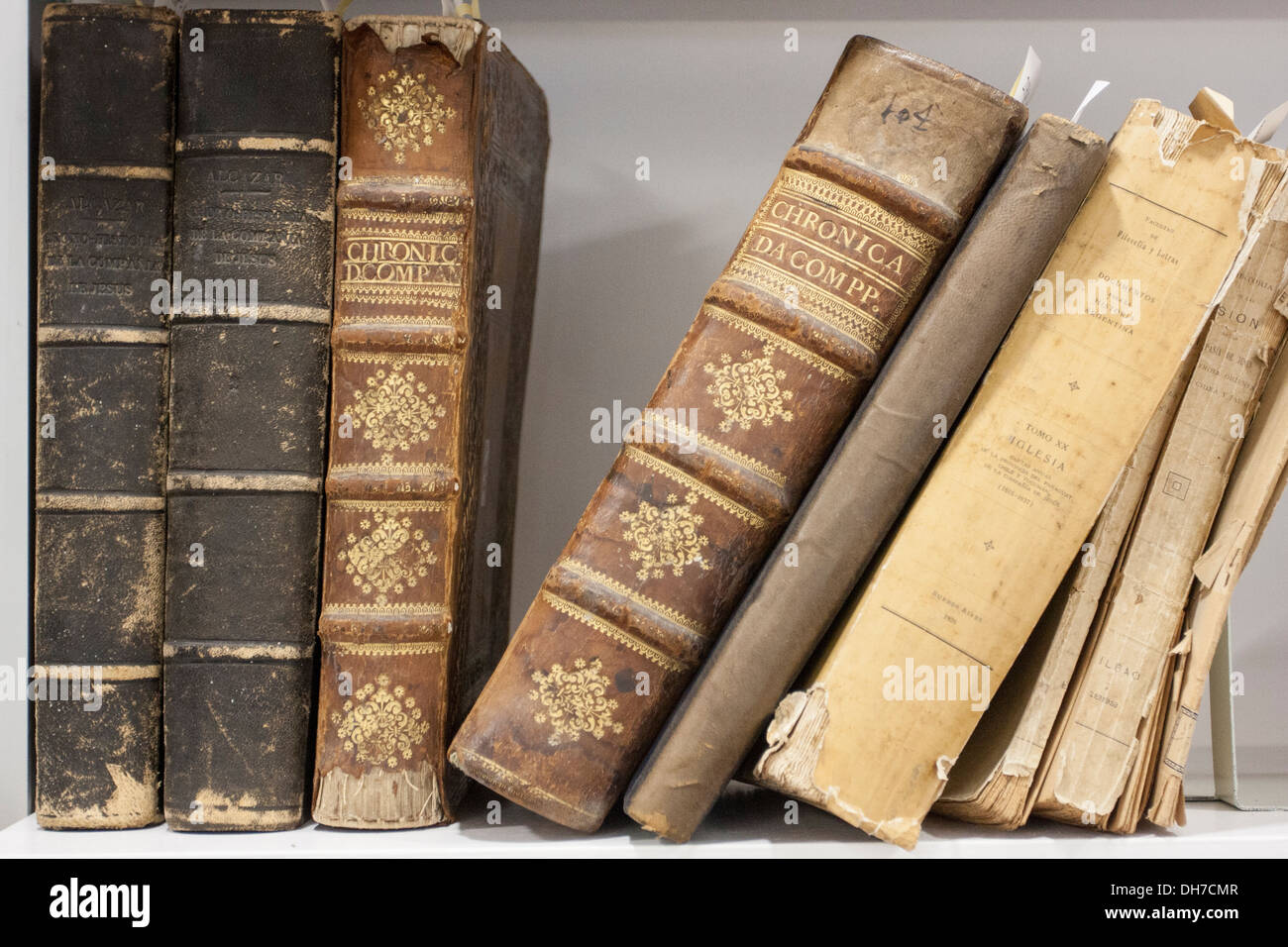 Old and historical books classified in the library situated inside ...