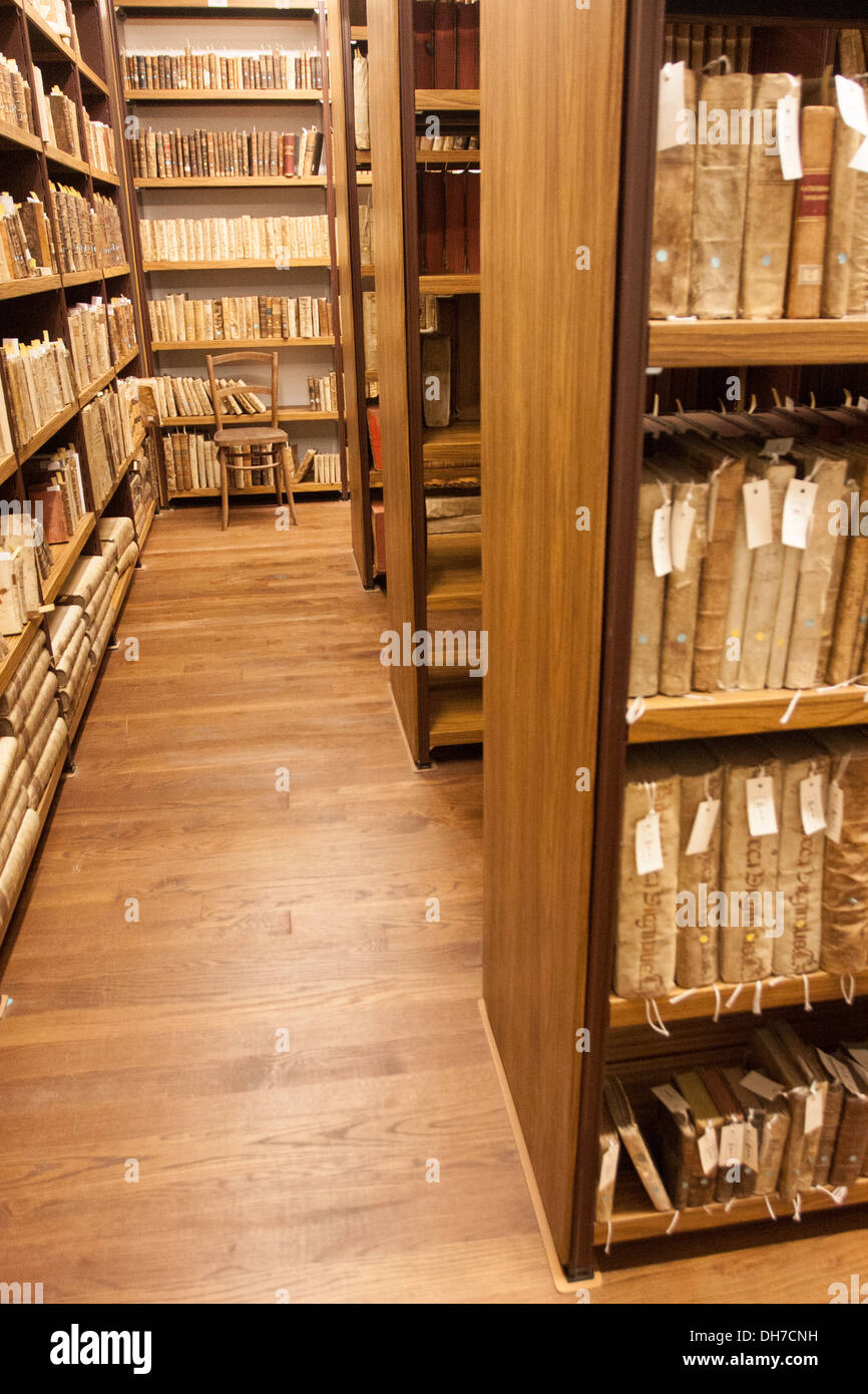 Old and historical books classified in the library situated inside ...