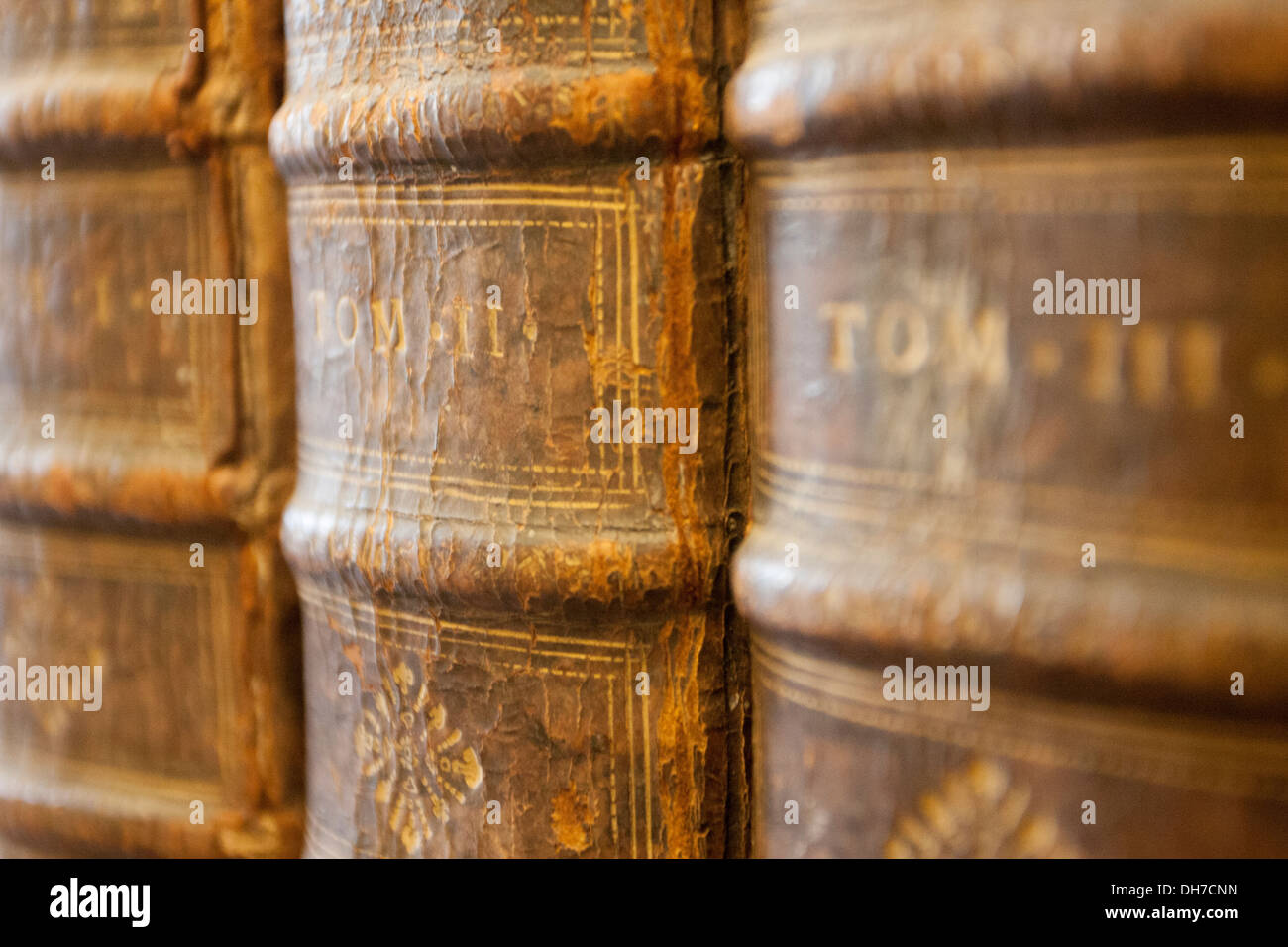Old and historical books classified in the library situated inside ...