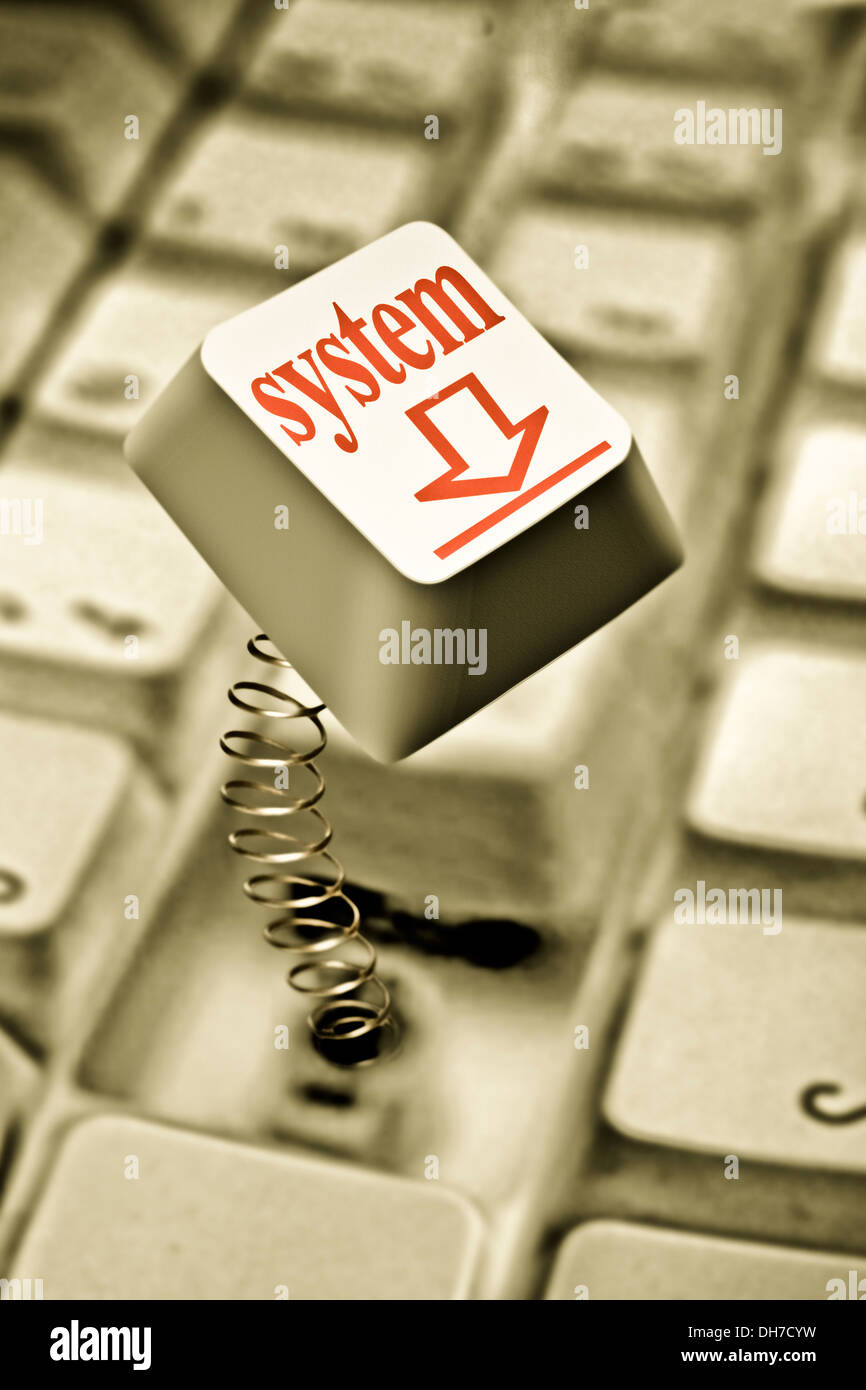 Computer Key Springing Up Stock Photo - Alamy