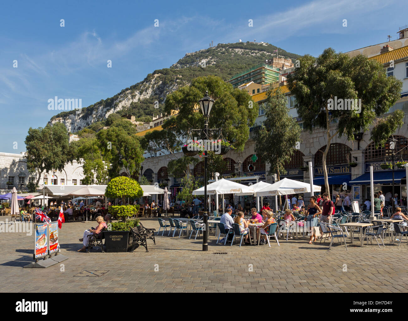 CASEMATES SQUARE AND OUTDOOR CAFE CENTRAL GIBRALTAR Stock Photo - Alamy