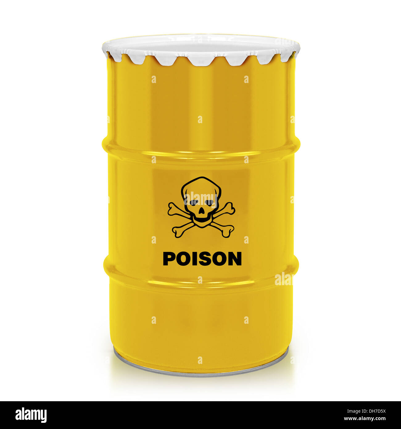 Golden barrel with poison sign isolated on a white background. (with ...