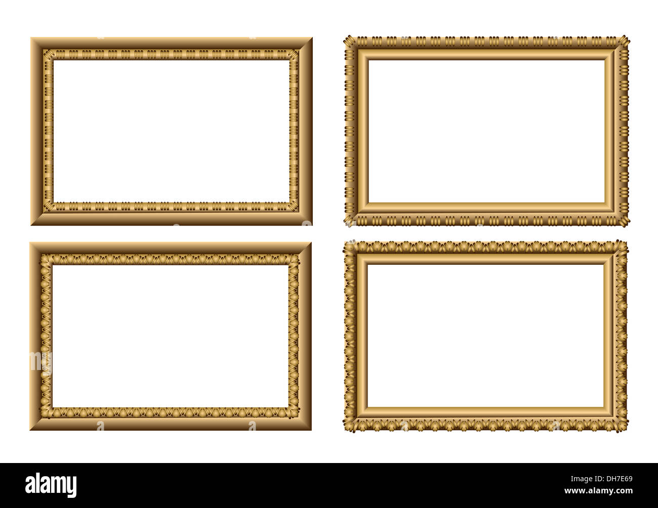 set of ornate frames isolated on white Stock Photo - Alamy