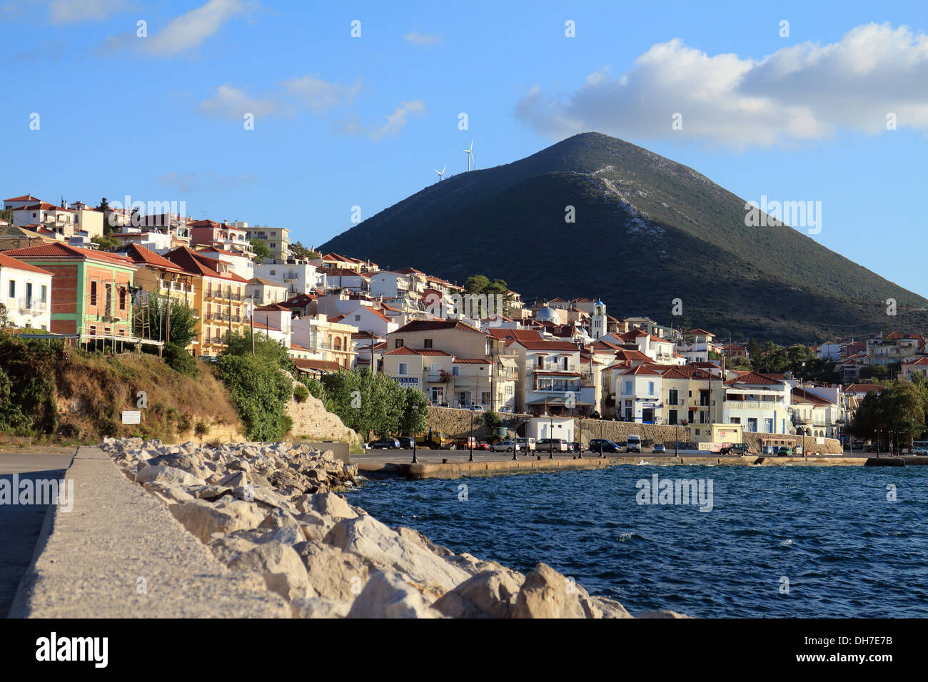 Seawall and harbour at Pylos Greece Stock Photo - Alamy