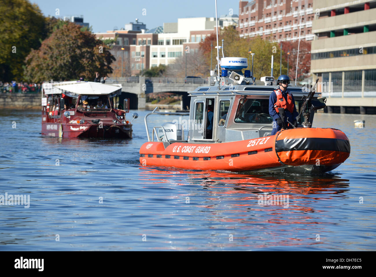 Coast Guard Station Boston crews patrol the Charles River in Boston ...