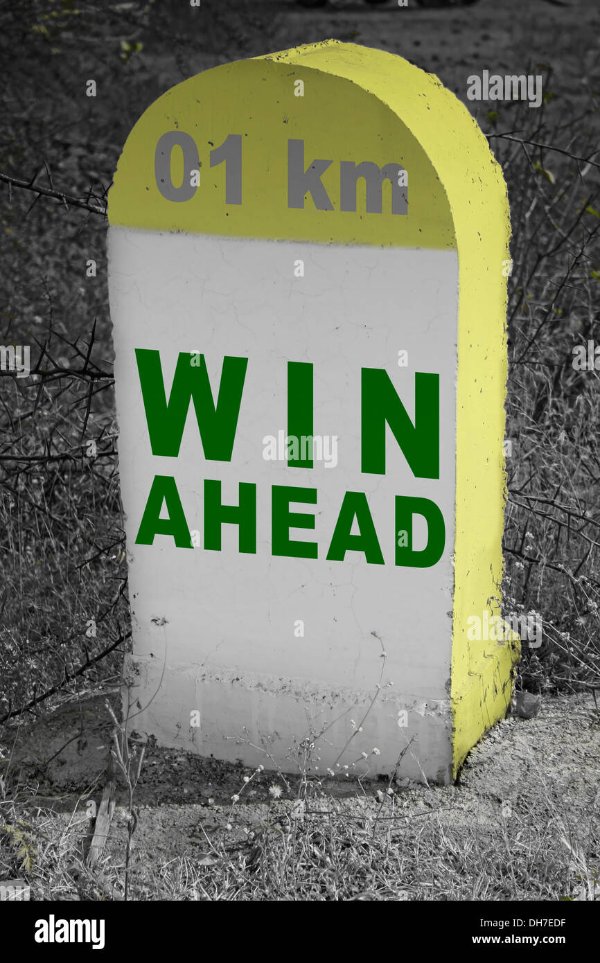 Milestone, Destination, India Stock Photo - Alamy