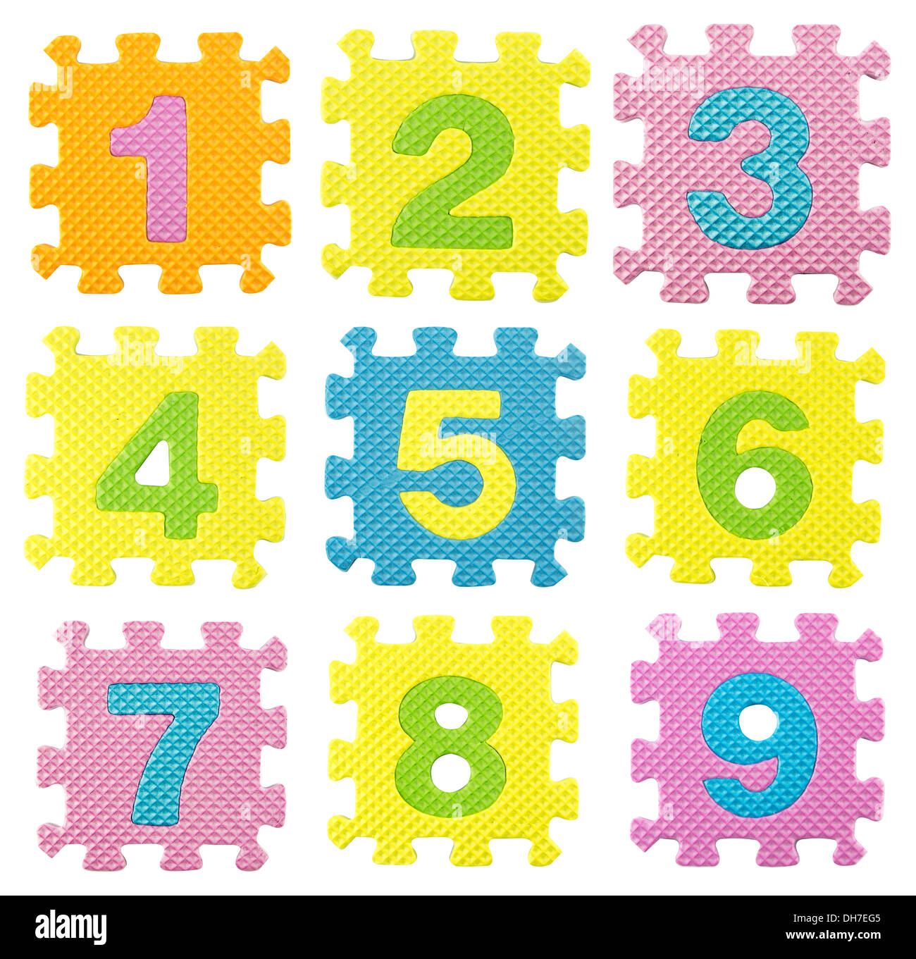 numbers from 0 to 9 created from Alphabet puzzle isloated on white ...