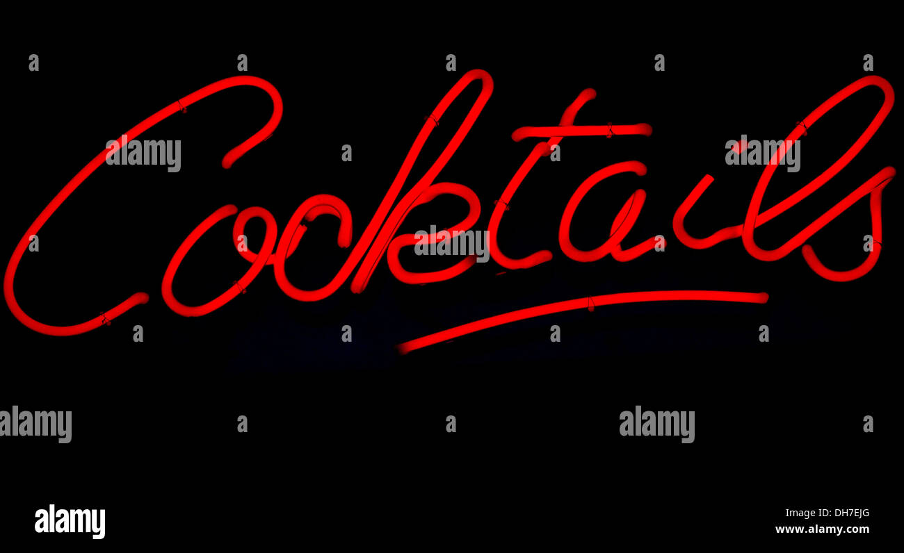 Neon cocktails bar sign on hi-res stock photography and images - Alamy