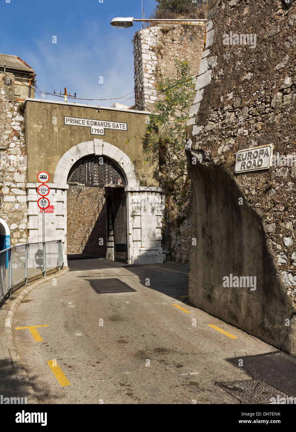 PRINCE EDWARDS GATE EUROPA ROAD GIBRALTAR Stock Photo - Alamy
