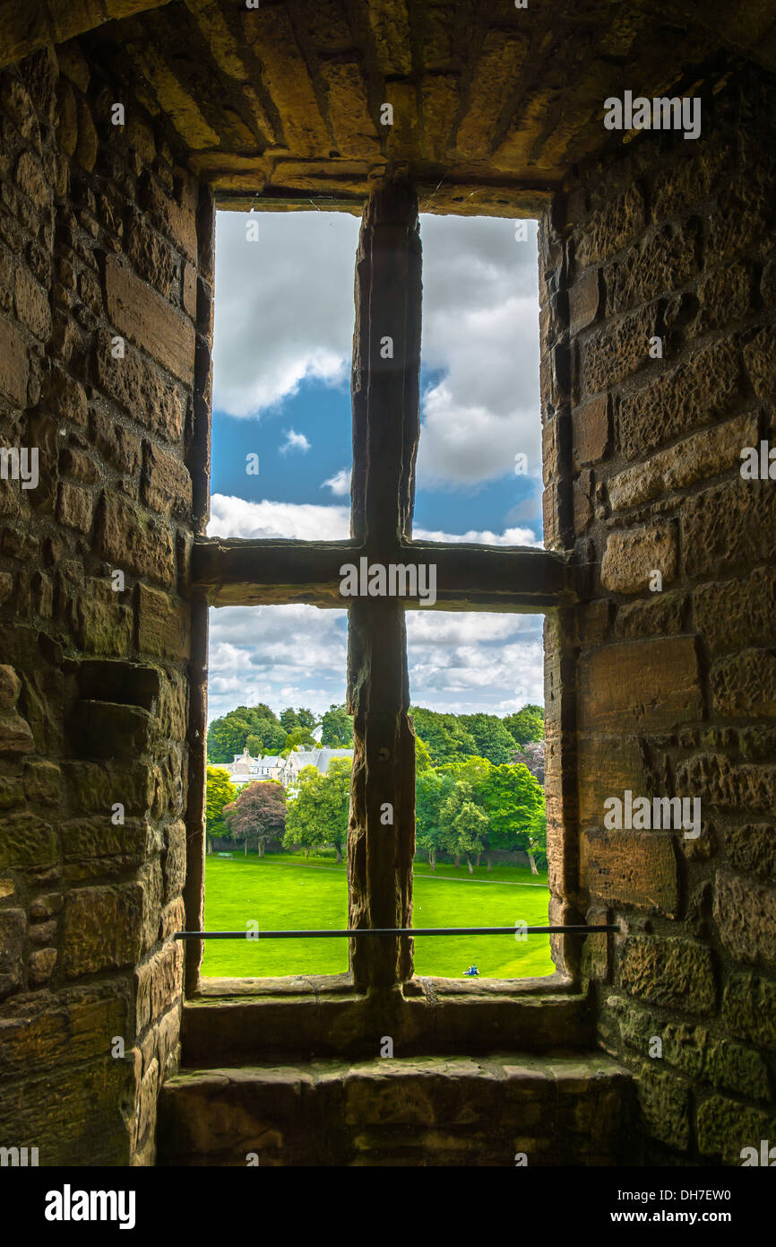 View Through Window On Linlithgow Palace To Park Near Edinburgh In ...