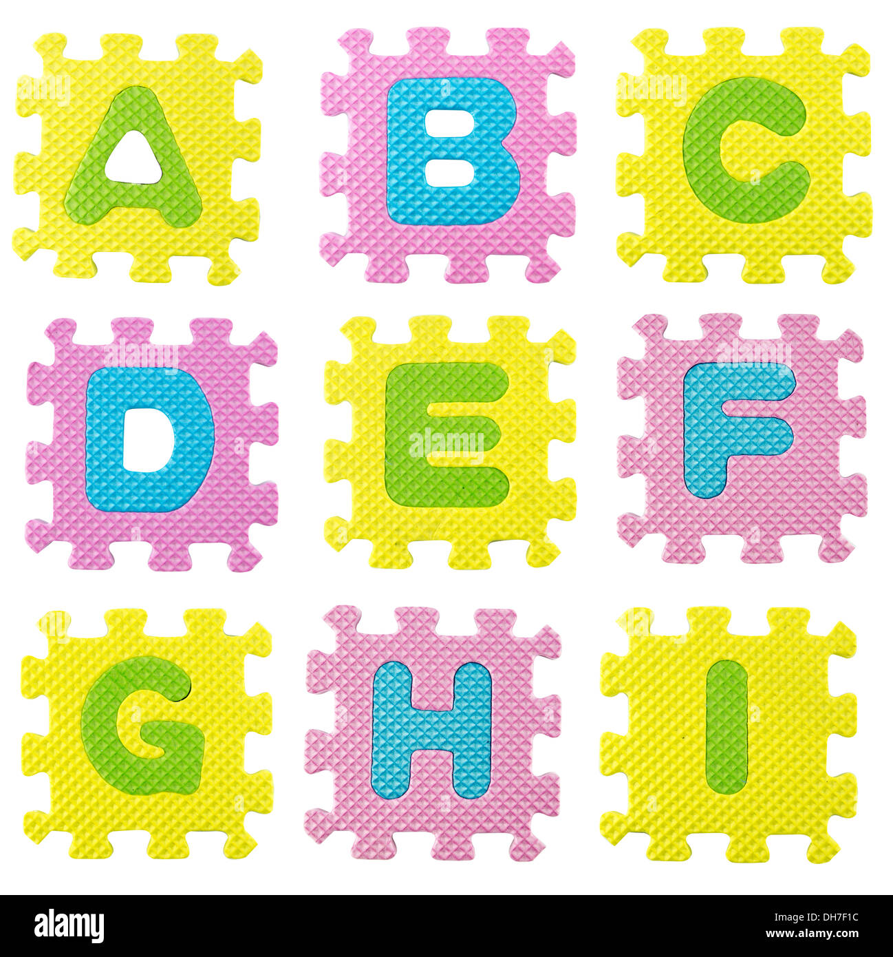 set of letters created from Alphabet puzzle isloated on white ...