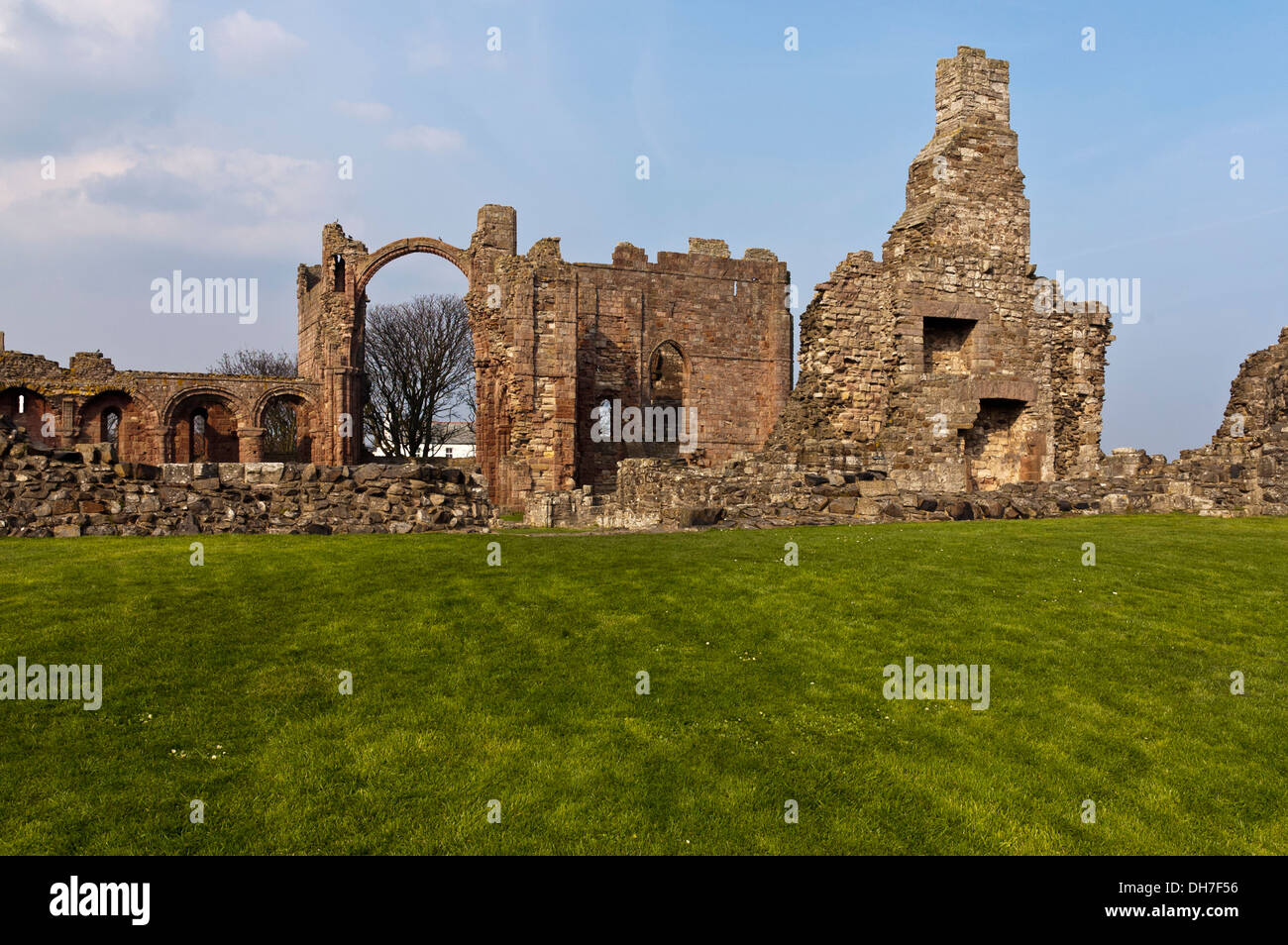 Lindisfarne Priory on Holy Island, Northumberland, UK Stock Photo - Alamy