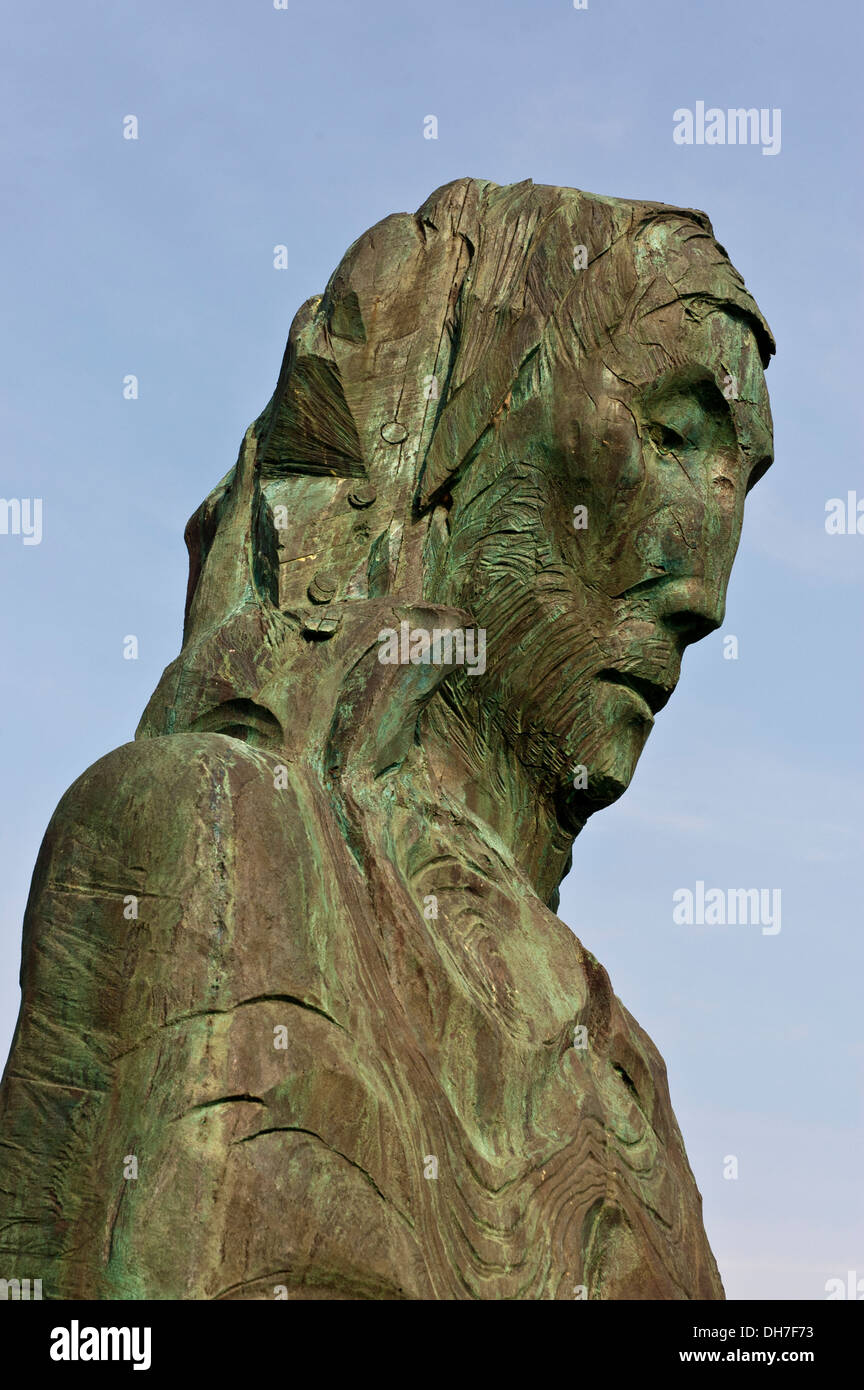 Saint cuthbert statue lindisfarne hi-res stock photography and images ...
