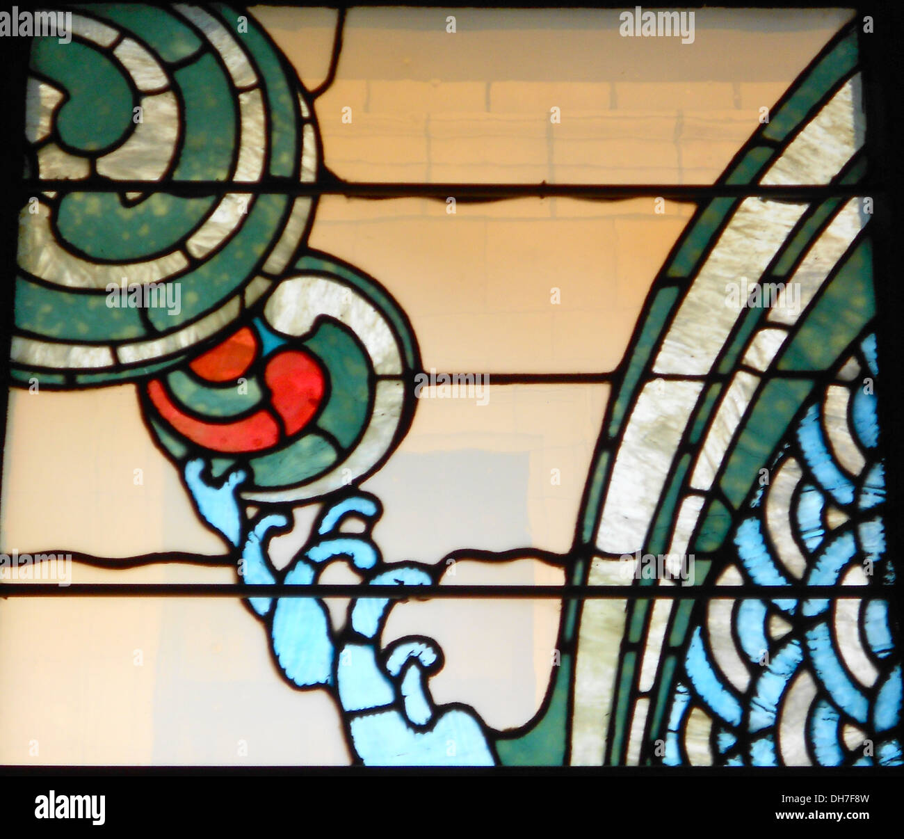 The stained glass window in the library of the Albright Memorial ...