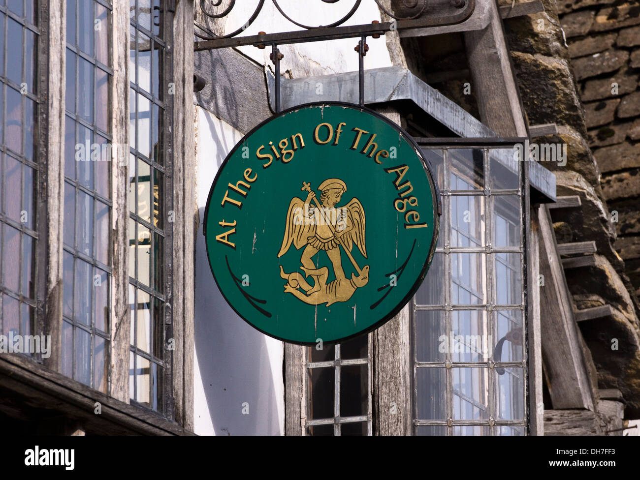 Lacock Village in Wiltshire England UK The Sign of the Angel Restaurant ...